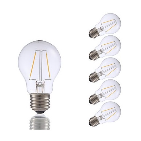 2W E26 LED Filament Bulbs A17 2 COB 200 lm Warm White Dimmable 120V 6 ...